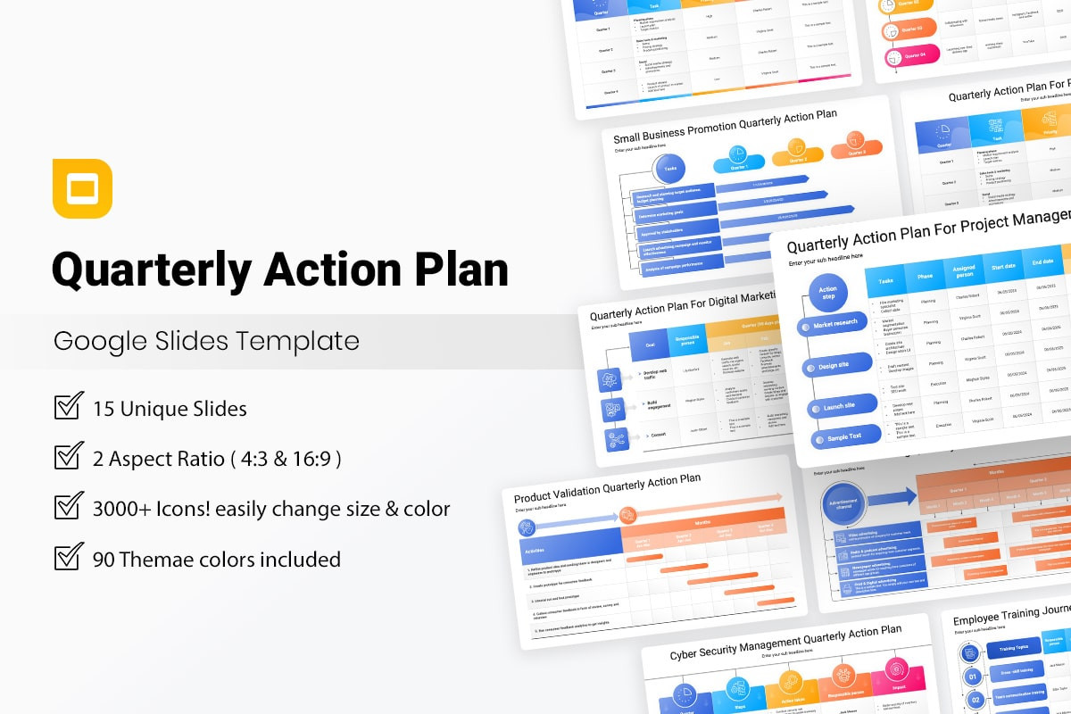 Quarterly Action Plan Google Slides Template | Nulivo Market